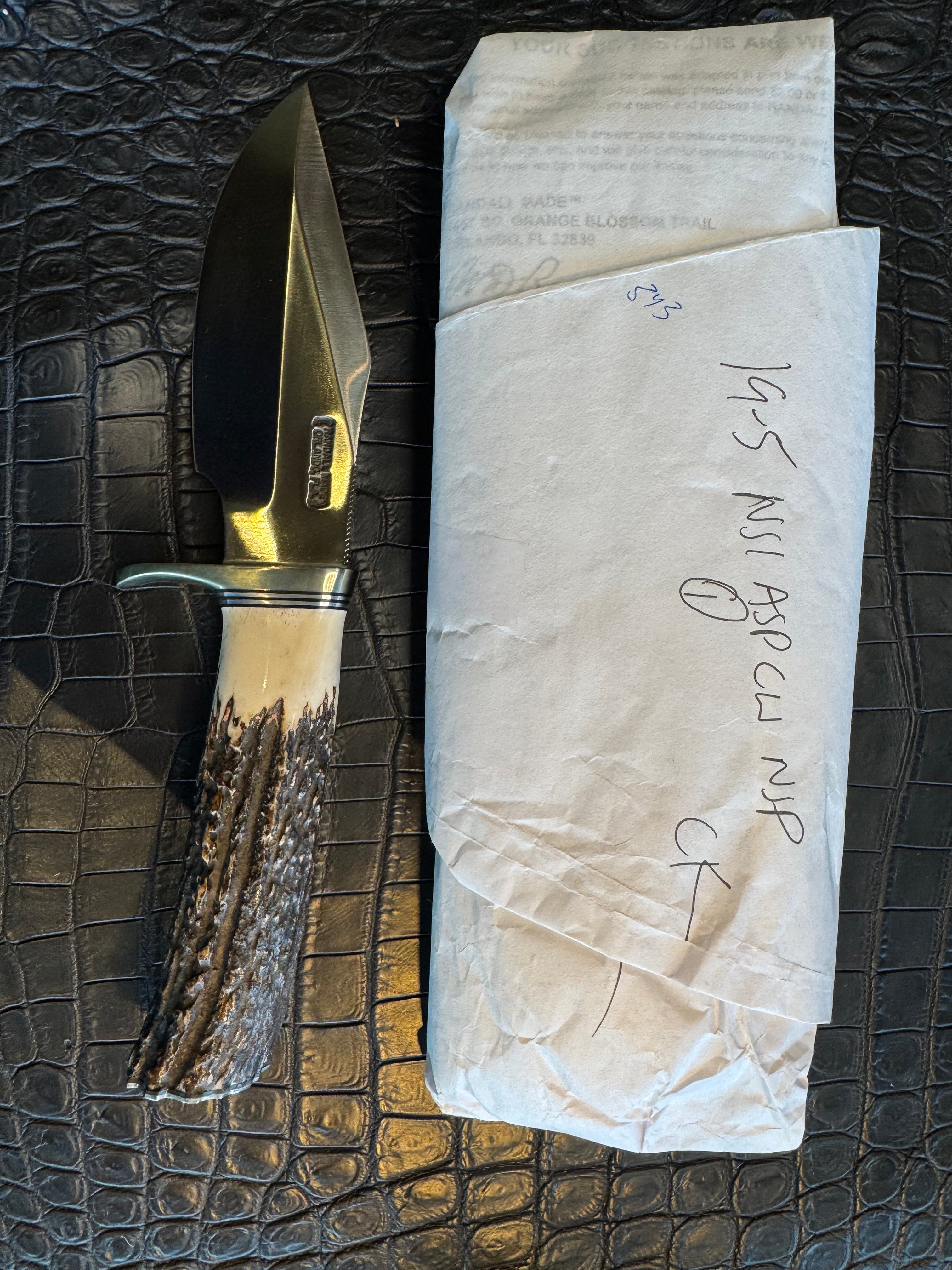 Randall Model 19-5 in very nice Stag. Nickel Silver Single Hilt and bu ...